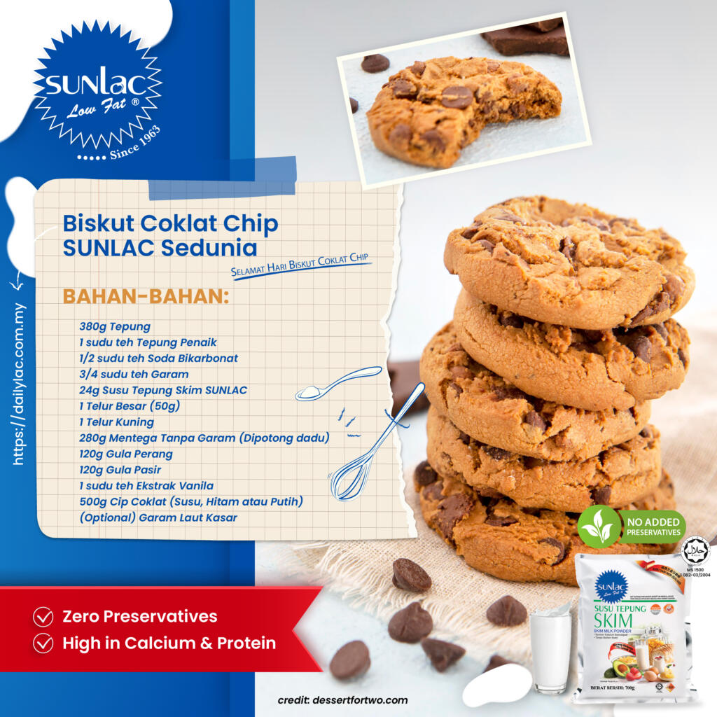Soft-baked Milk Powder Chocolate Chip Cookies - Dailylac